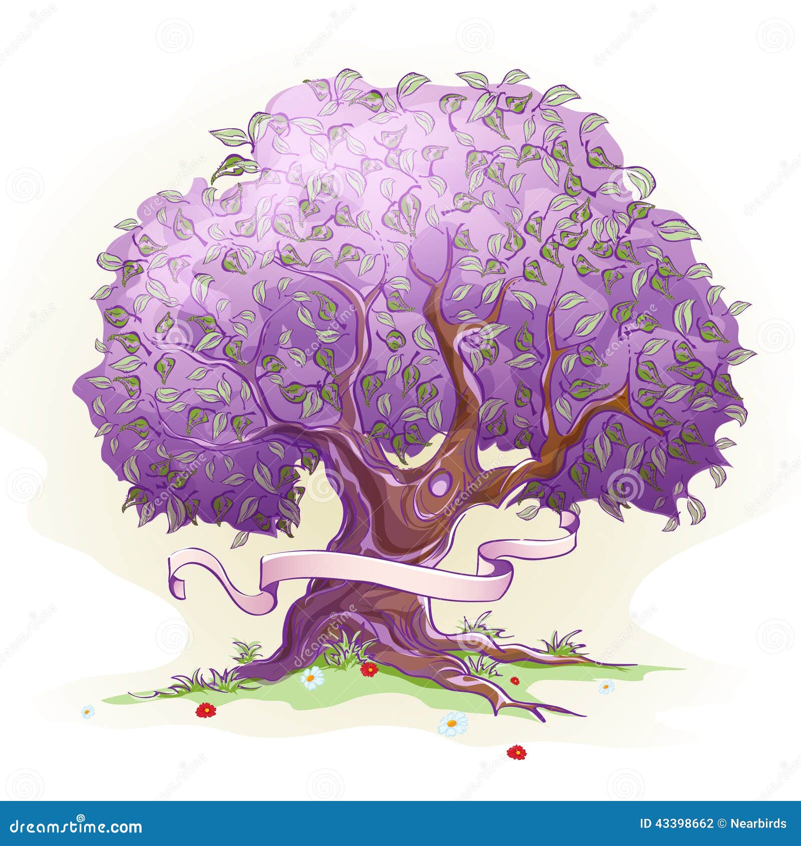 Image Of A Tree With Leaves, The Tree Of Wisdom And Life Vector ...