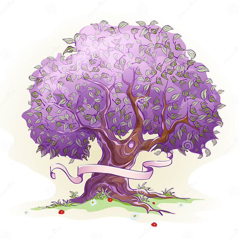 Image of a Tree with Leaves, the Tree of Wisdom and Life Stock Vector ...