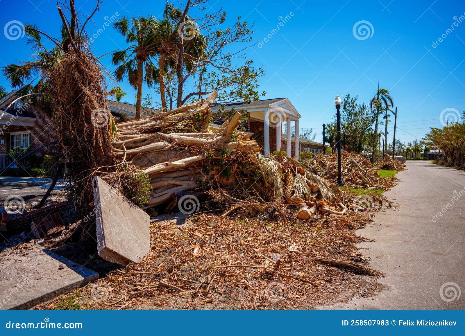 Image of a Tree Ripped from the Sidewalk in Punta Gorda Aftermath ...