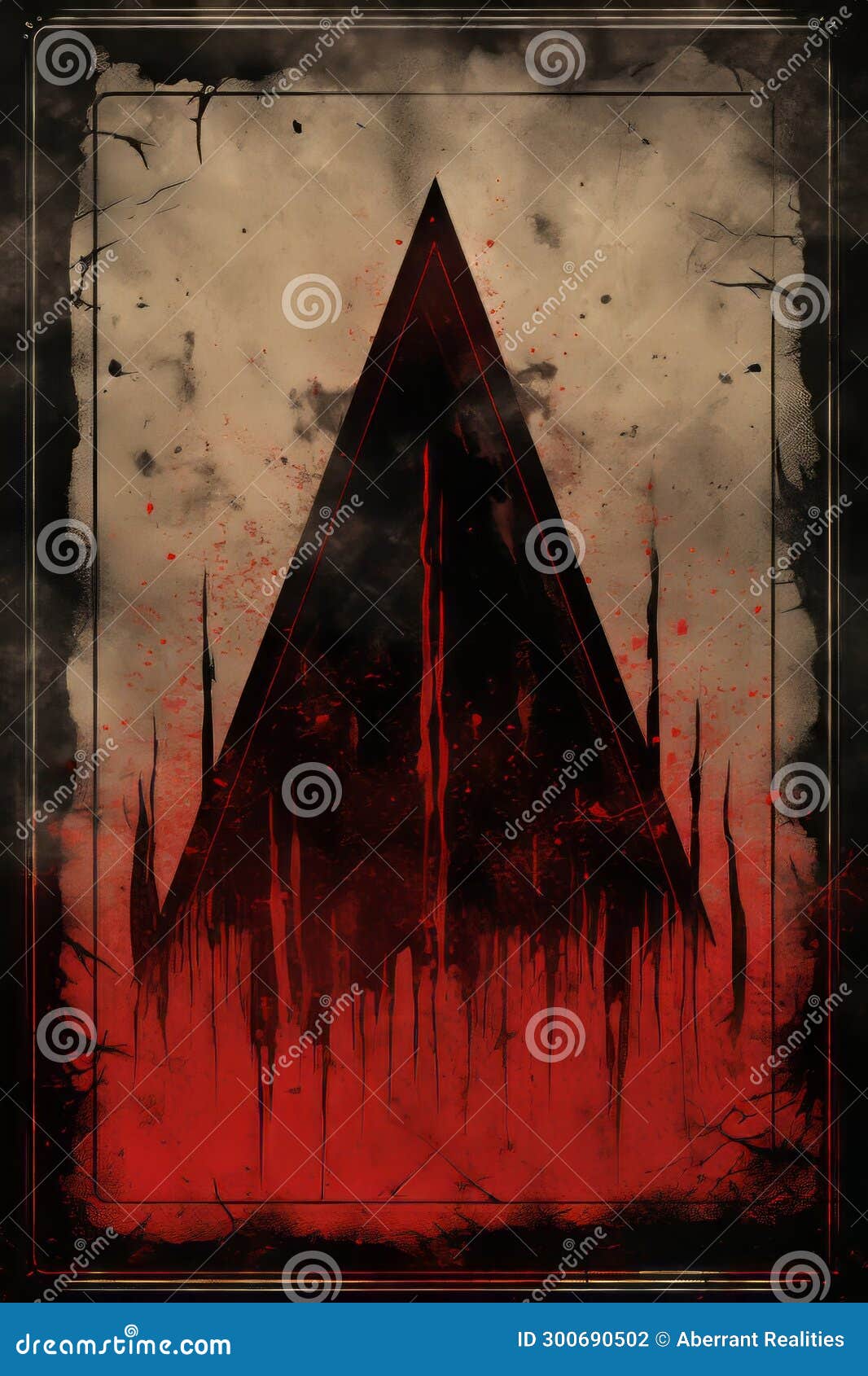 An Image of a Triangle with Blood Splatters on it Stock Illustration ...