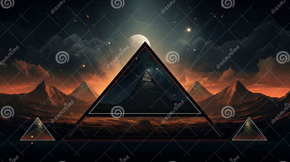 An Image of a Triangle with Mountains in the Background Stock ...