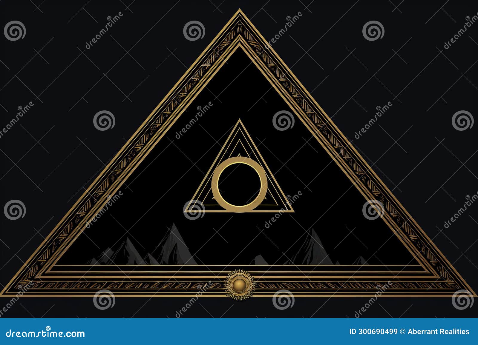 An Image of a Triangle with an O in the Middle and Mountains in the ...