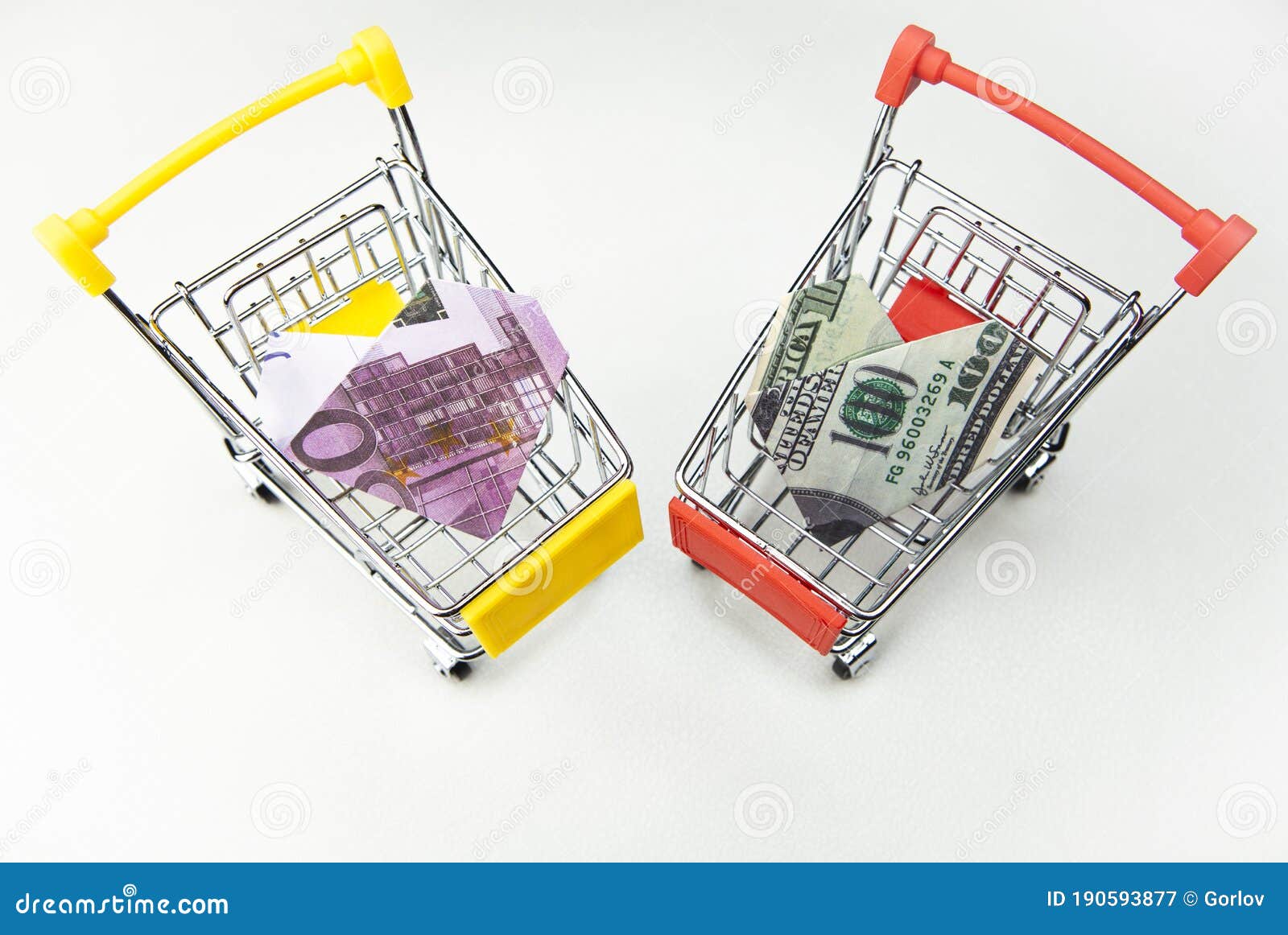 Trolley With Money On A White Background Stock Photo | CartoonDealer ...