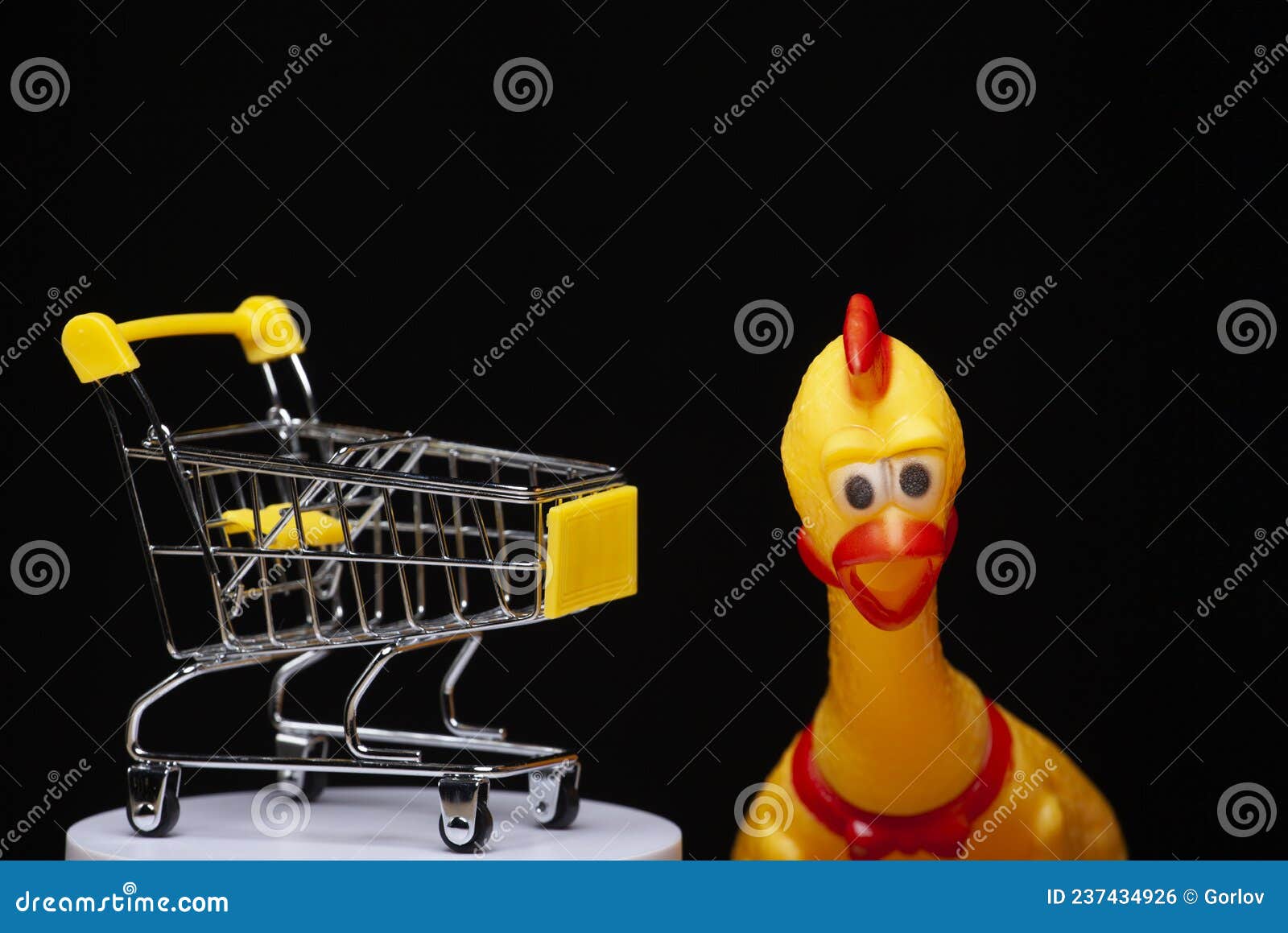 Image of Trolley Rubber Chicken Dark Background Stock Photo - Image of ...