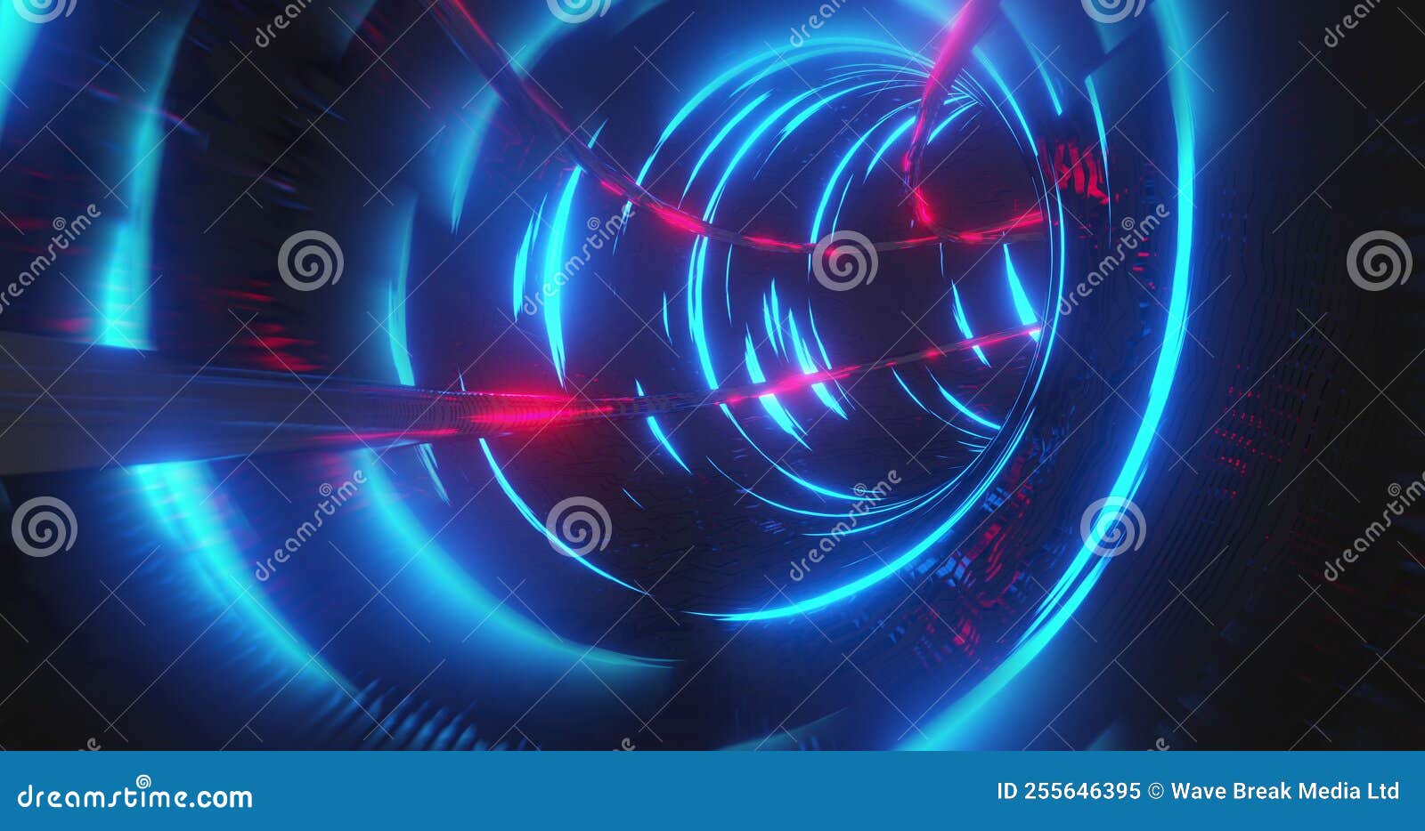 Image of Tunnel with Blue Lights Moving in a Seamless Loop Stock ...
