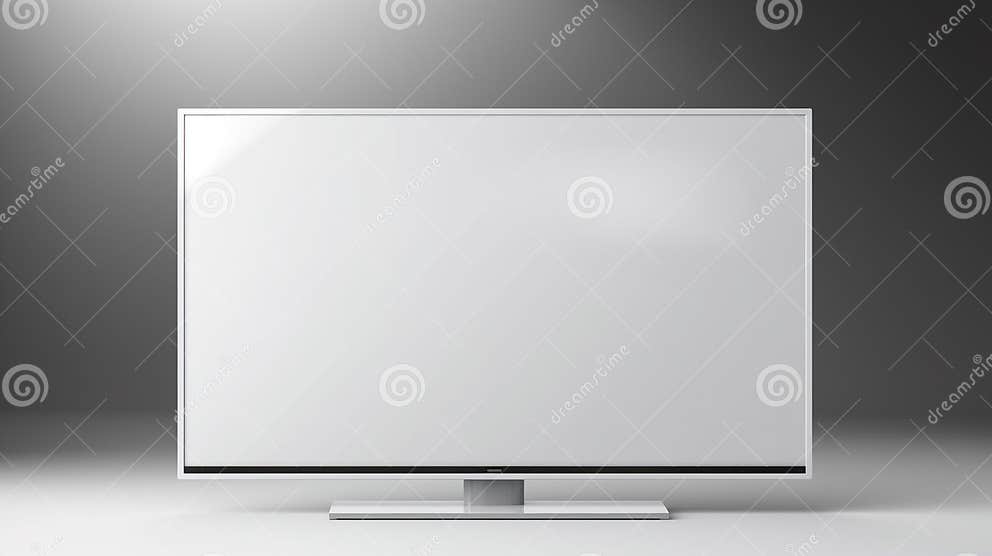 Image of a TV with a White Screen Generative AI Stock Illustration ...