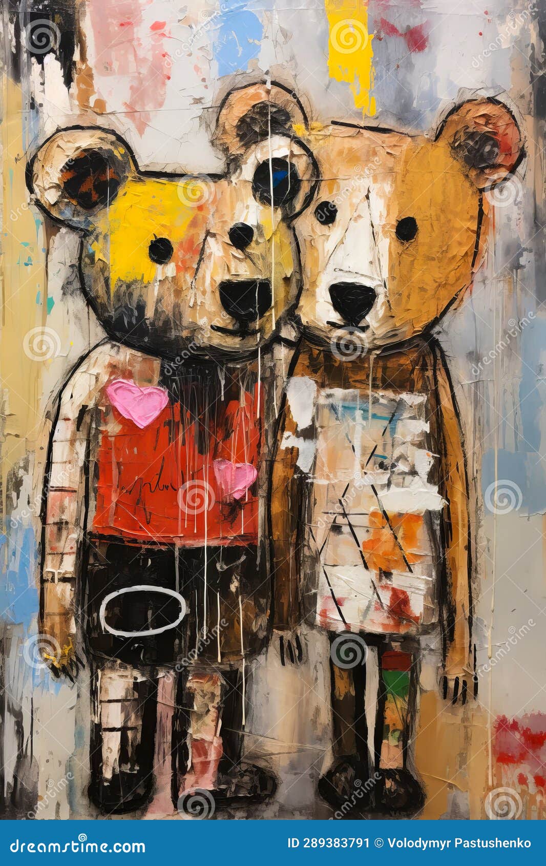 Image of Two Bears with Heart on Their Chest. Generative AI Stock Image ...