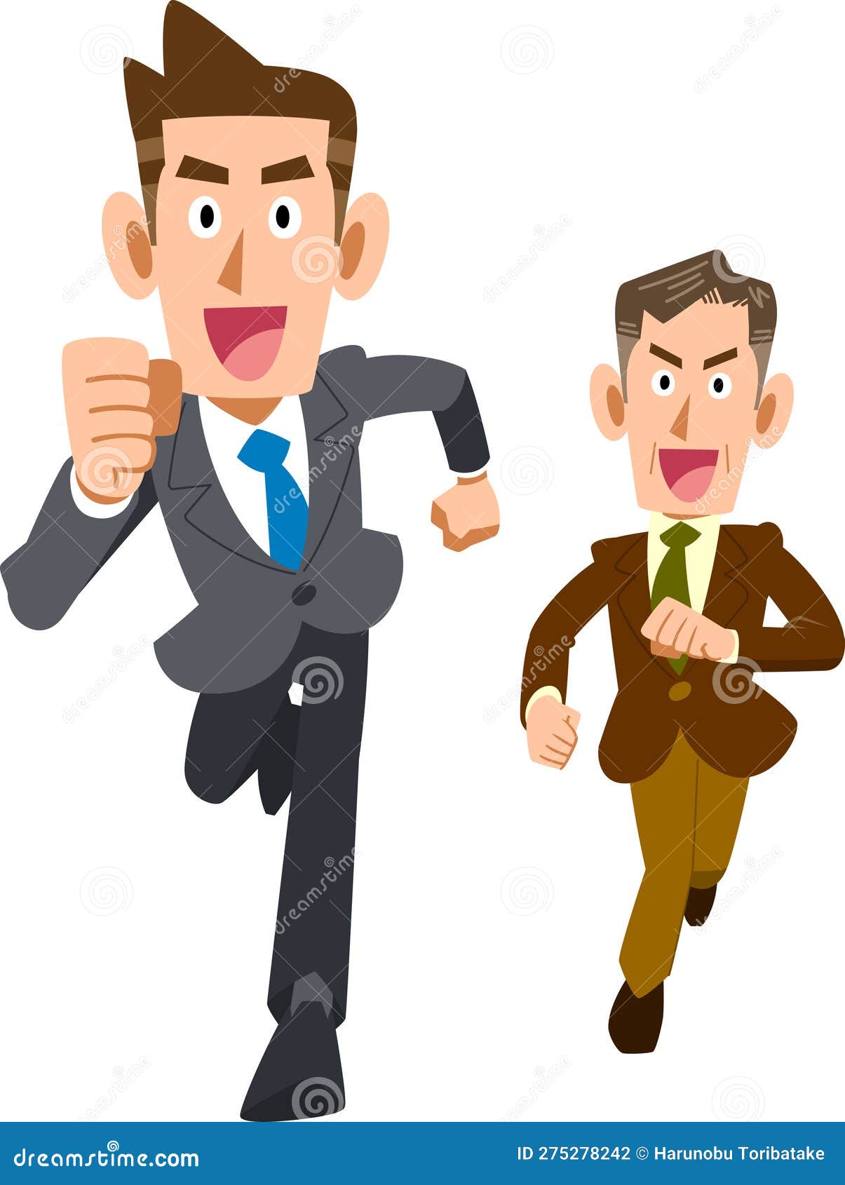 The Image of Two Business People Dashing Stock Vector - Illustration of ...