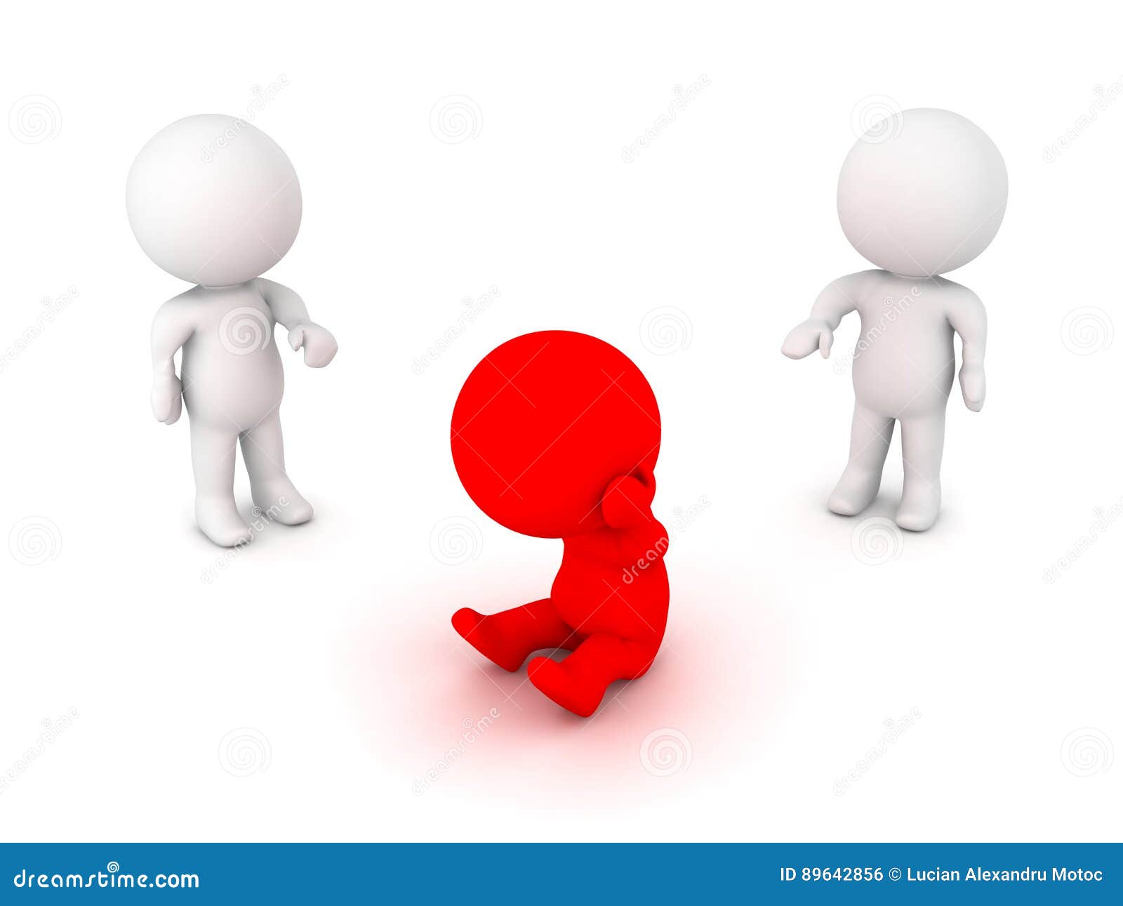 Image with Two 3D Characters Bullying Another One Stock Illustration ...