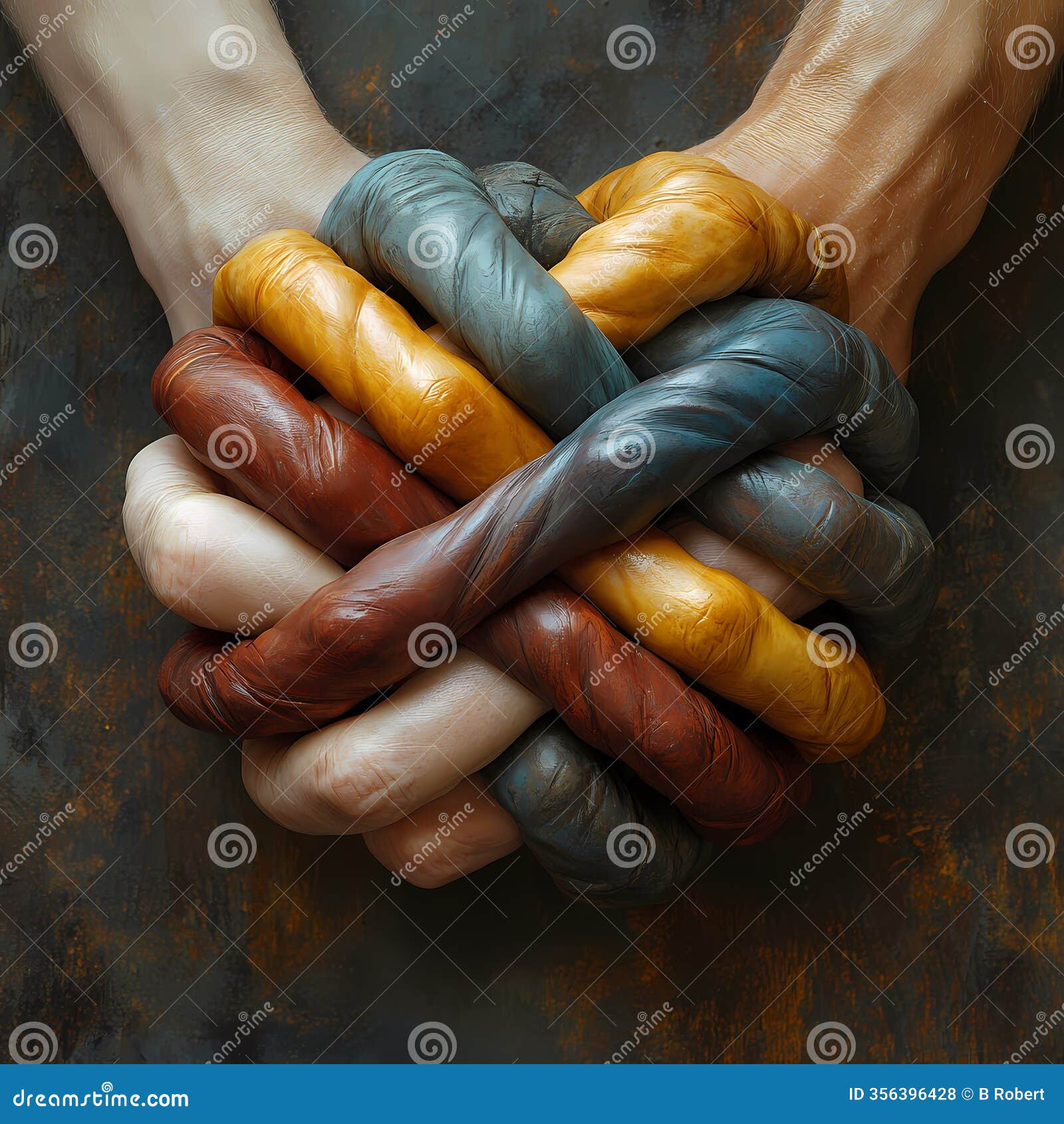 Hands Bound by Colorful Rope Stock Illustration - Illustration of ...