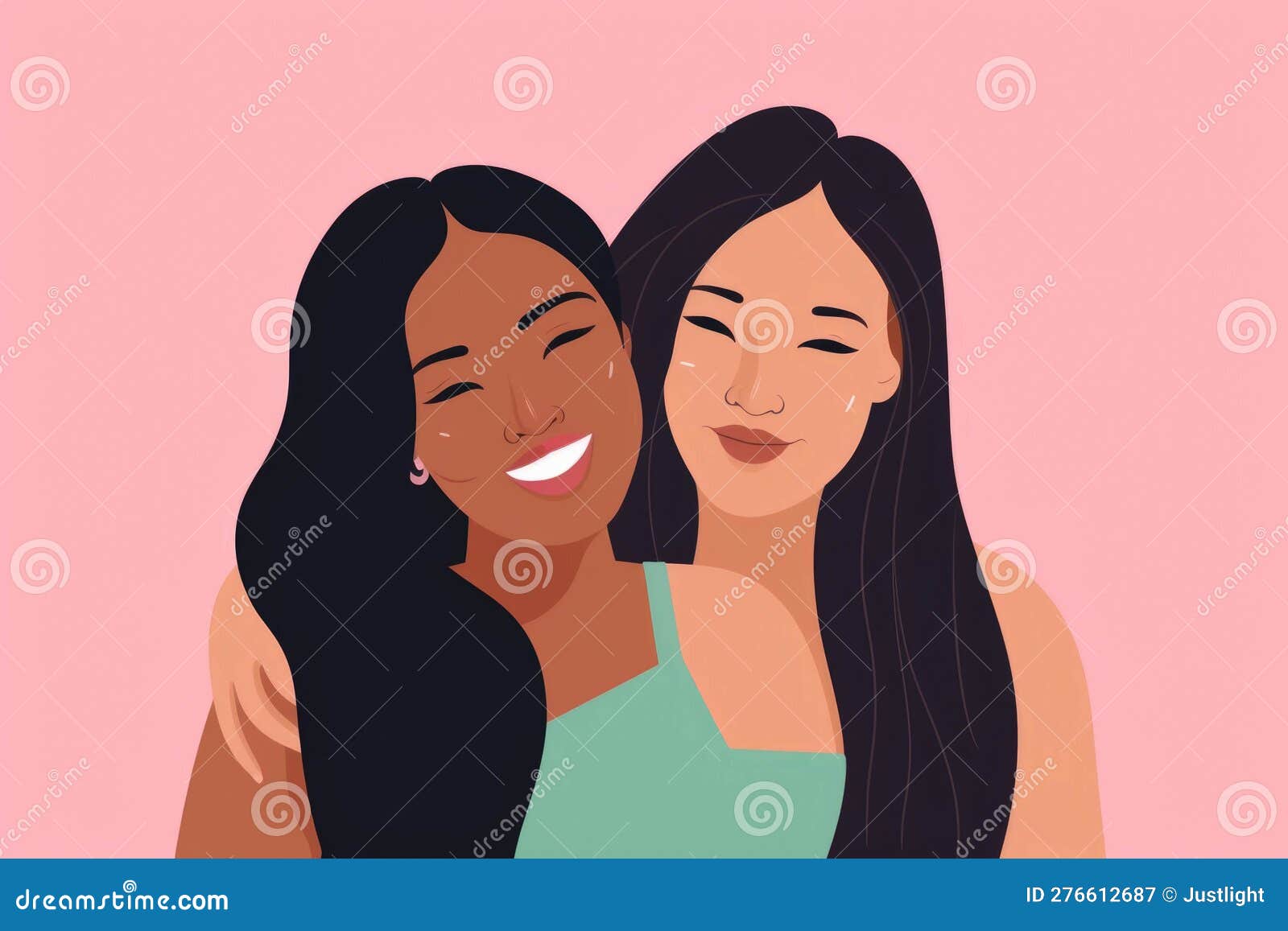 An Image of Two People of Different Races Embracing and Smiling. Stock ...