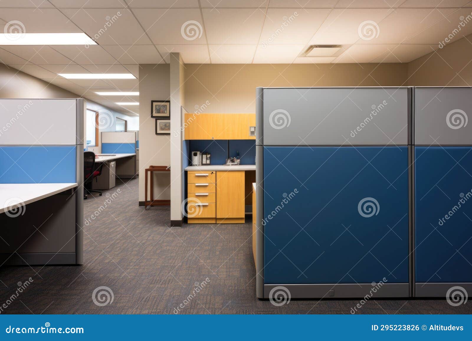 Image of Two Workspace Cubicles, Side by Side Stock Photo - Image of ...