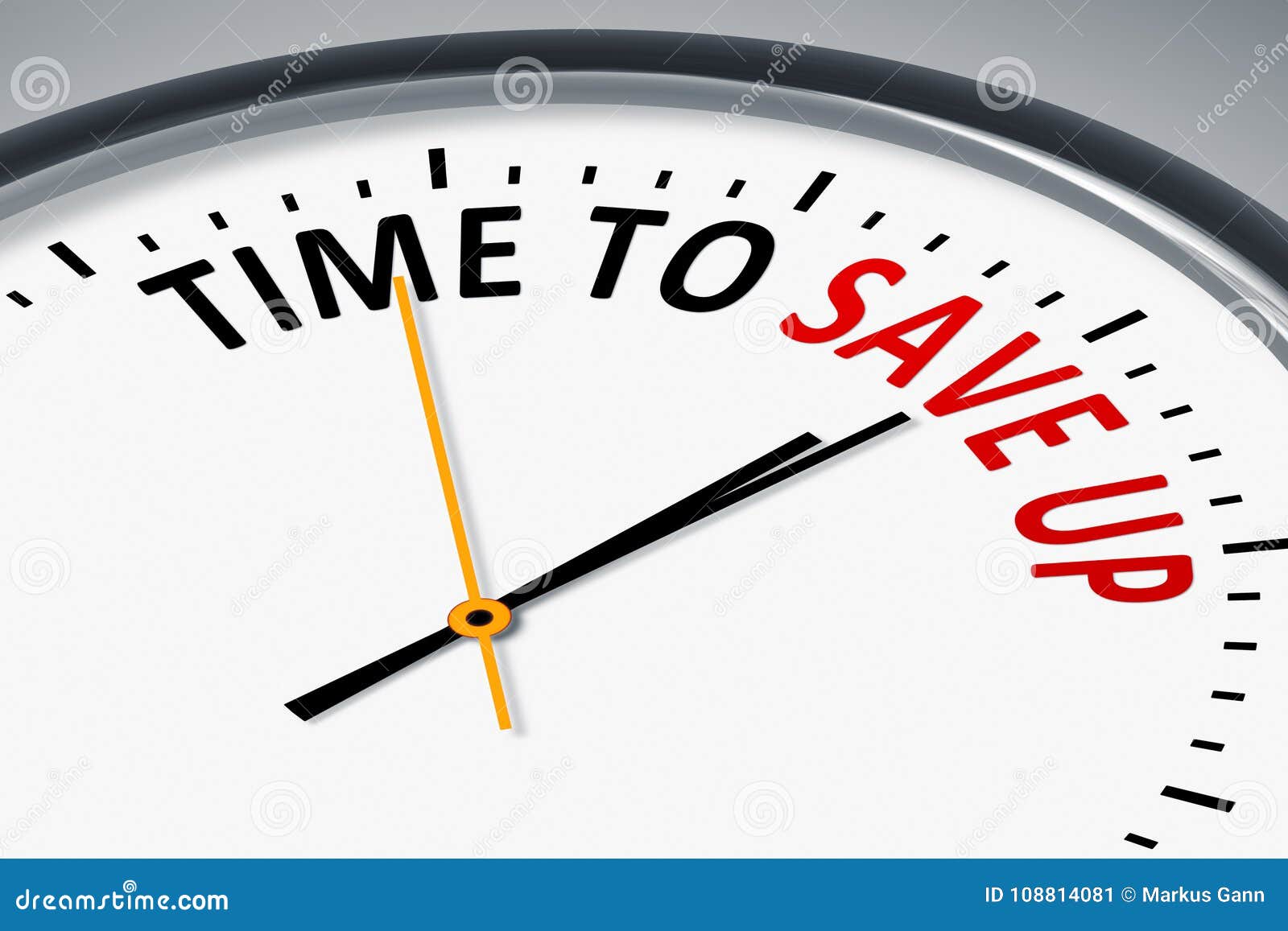 Clock with Text Time To Save Up Stock Illustration - Illustration of ...