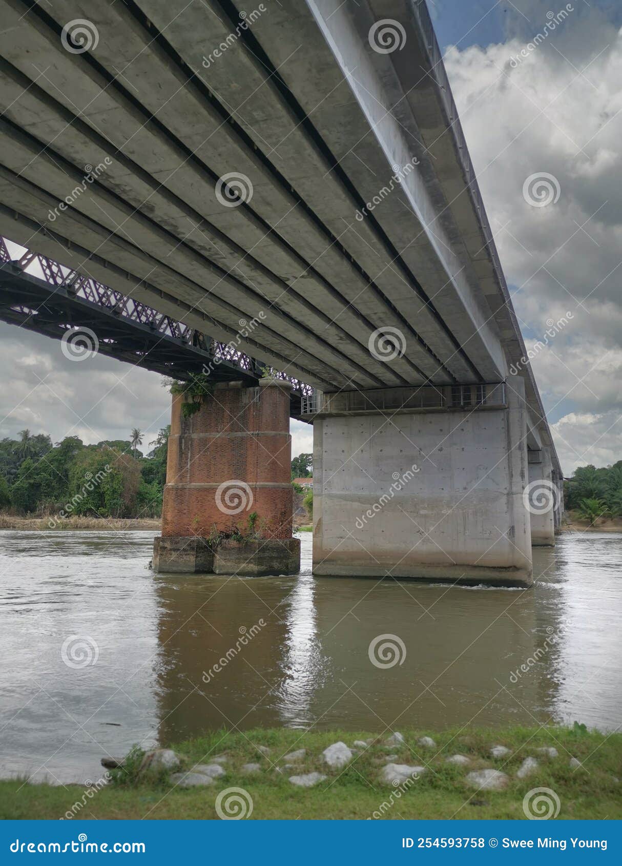Underneath the Tall Railway Bridges. Stock Photo - Image of ...