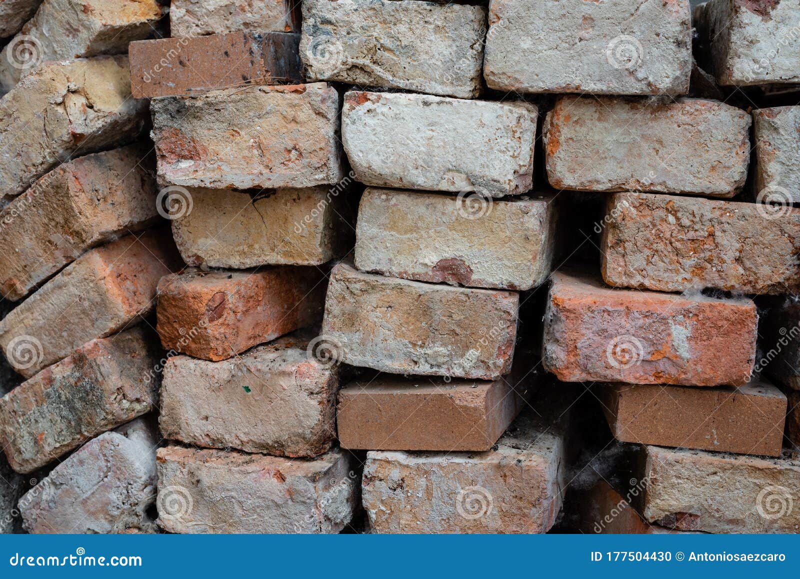 Uneven Old Bricks Stacked Outside Royalty-Free Stock Image ...