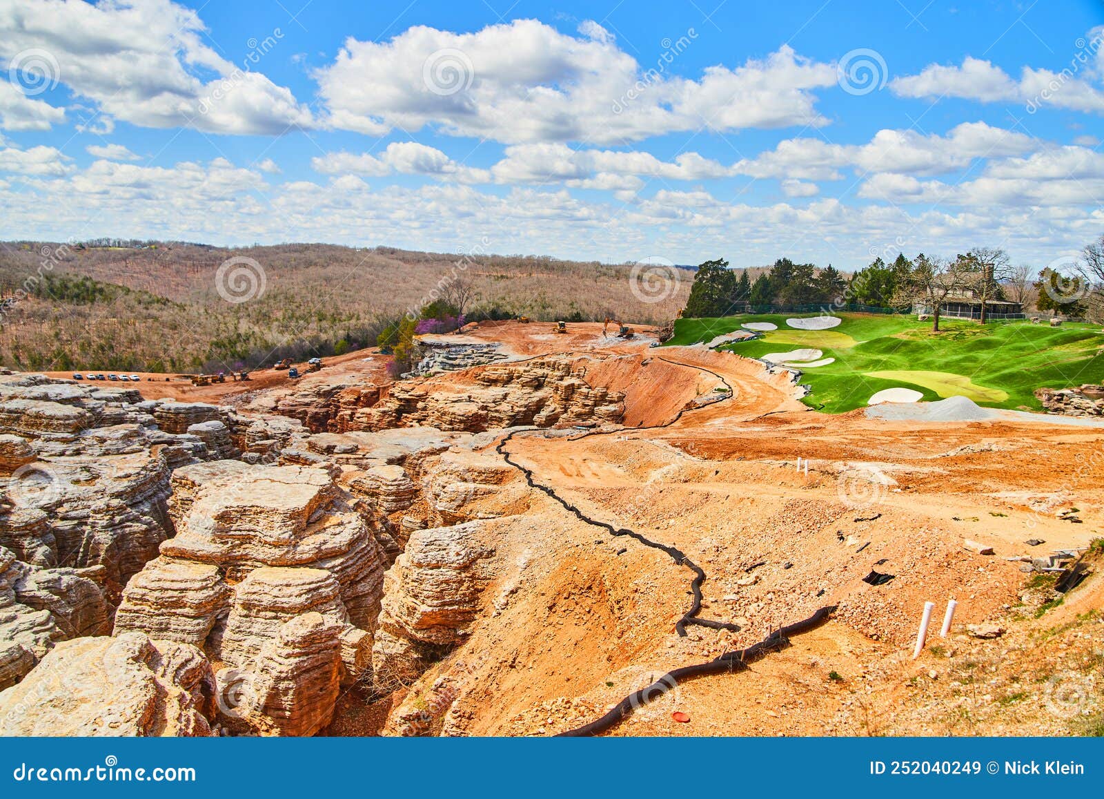 Unusual Golf Course with Collapsed Area of Rocks and Caverns Stock ...