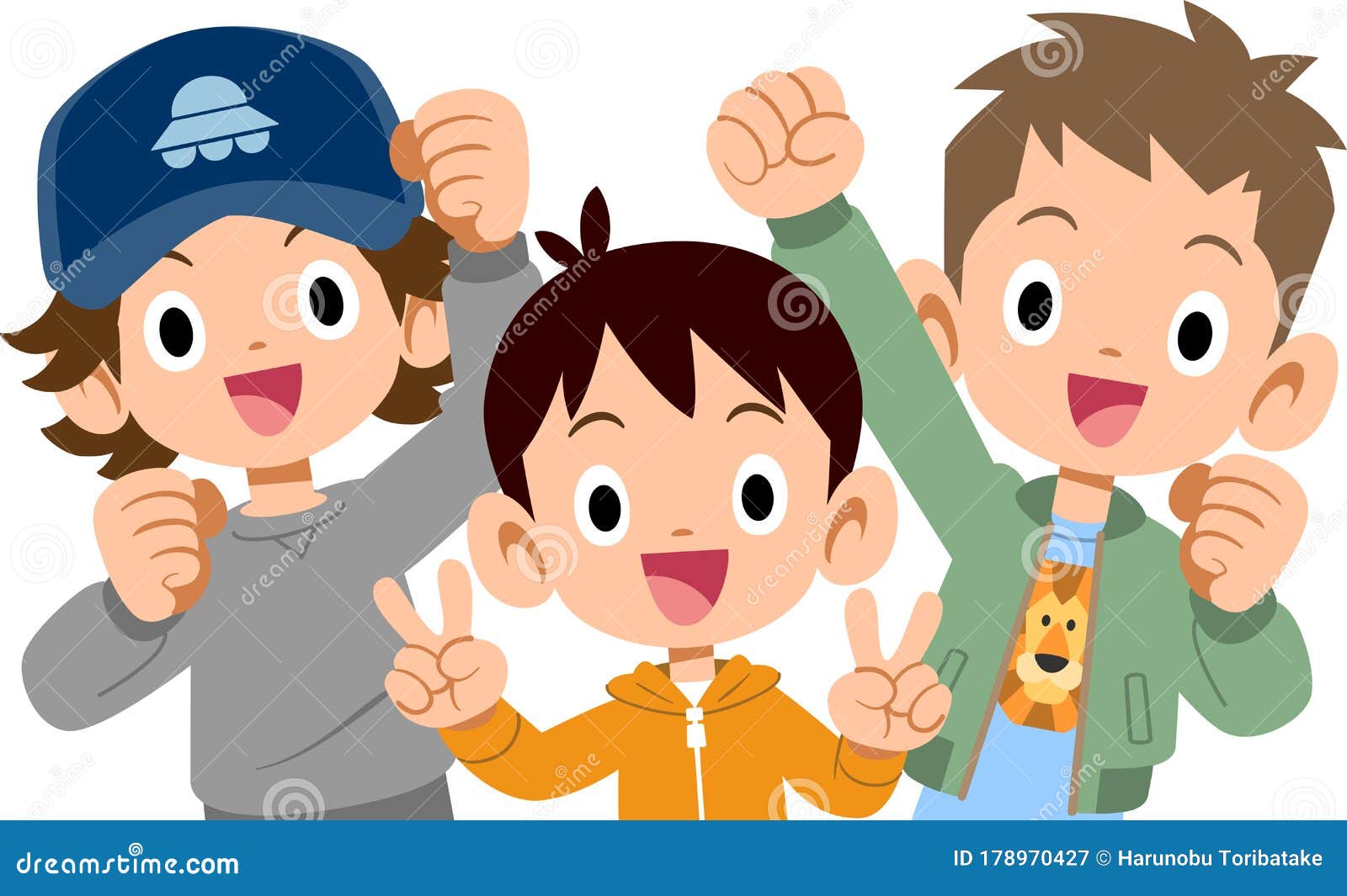 The Upper Body of Energetic Boys Stock Vector - Illustration of naughty ...