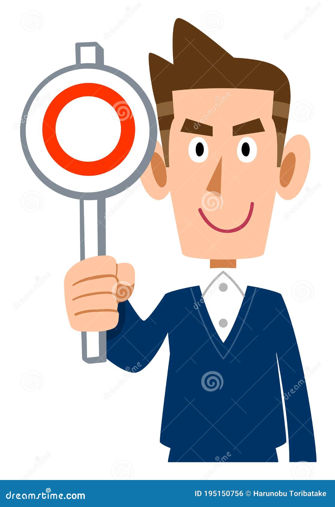 Upper Body of Man with Correct Answer Tag Stock Vector - Illustration ...