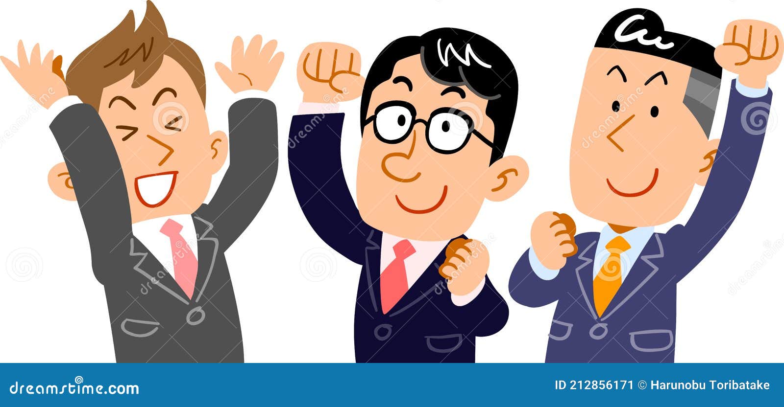 Three Male Animated Characters Conducting Business Presentation Office ...