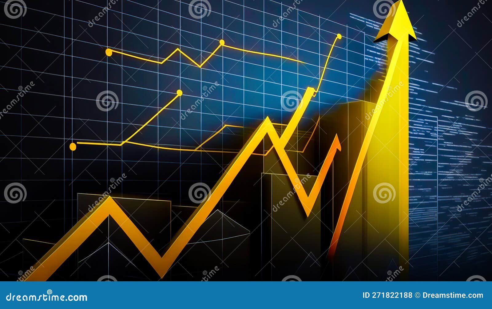 An Image of an Upward Chart with Arrows. Generative AI Stock Photo ...
