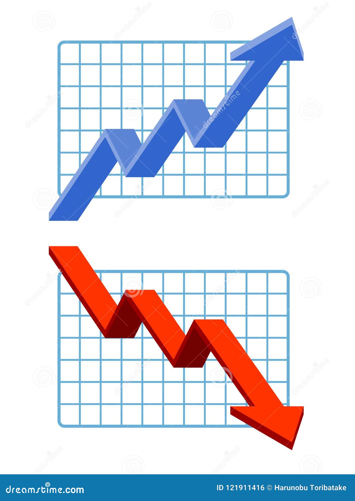 The Image of an Upward Graph, a Downward Graph Stock Vector ...