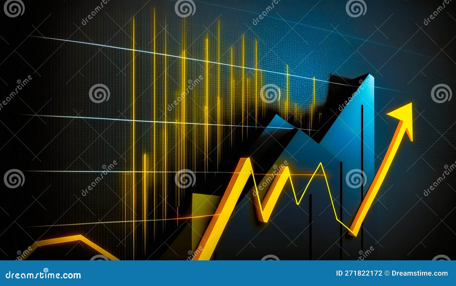 An Image of an Upward Graph with Yellow Arrow. Generative AI Stock ...