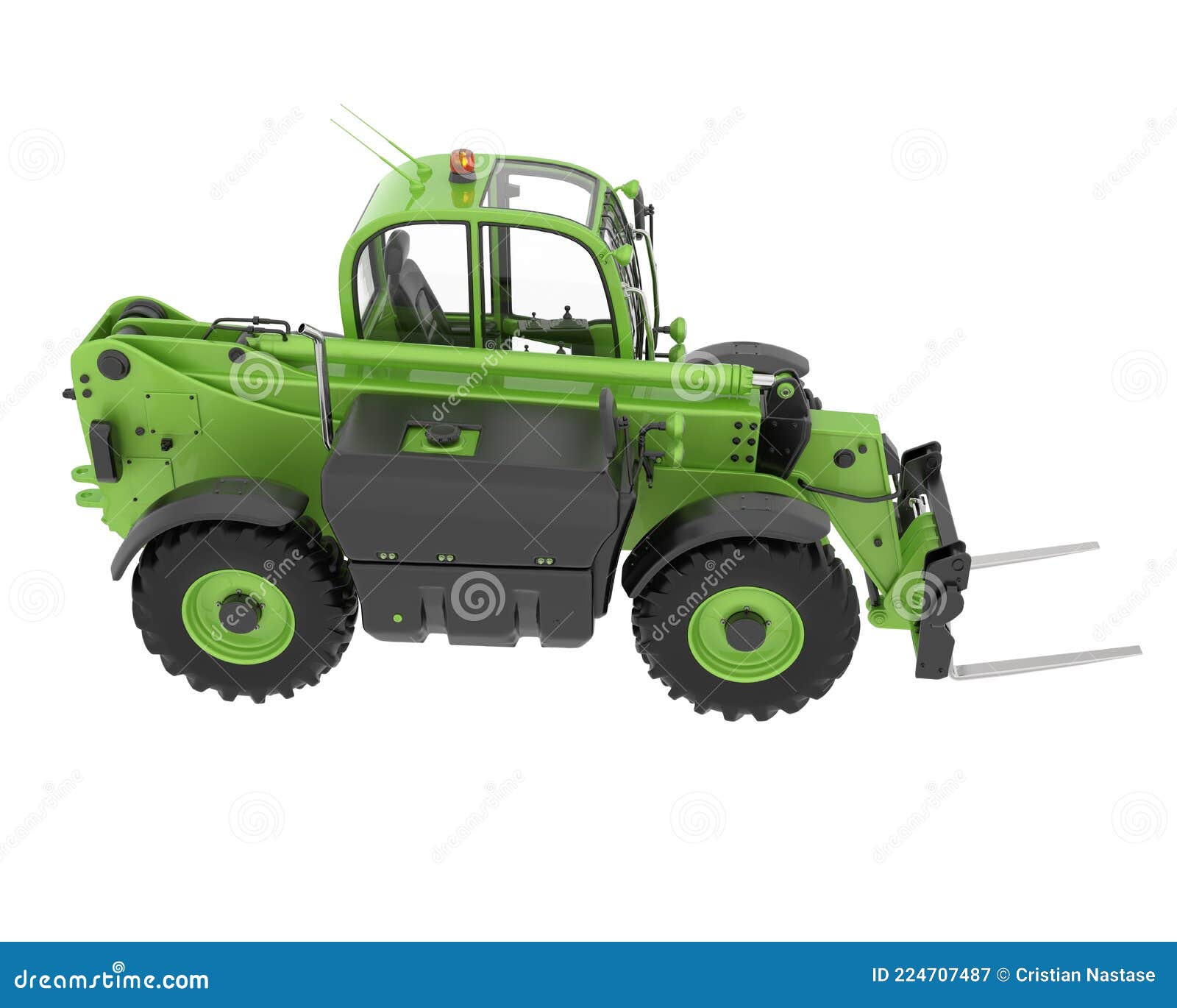 Telehandler Isolated on Background. 3d Rendering - Illustration Stock ...