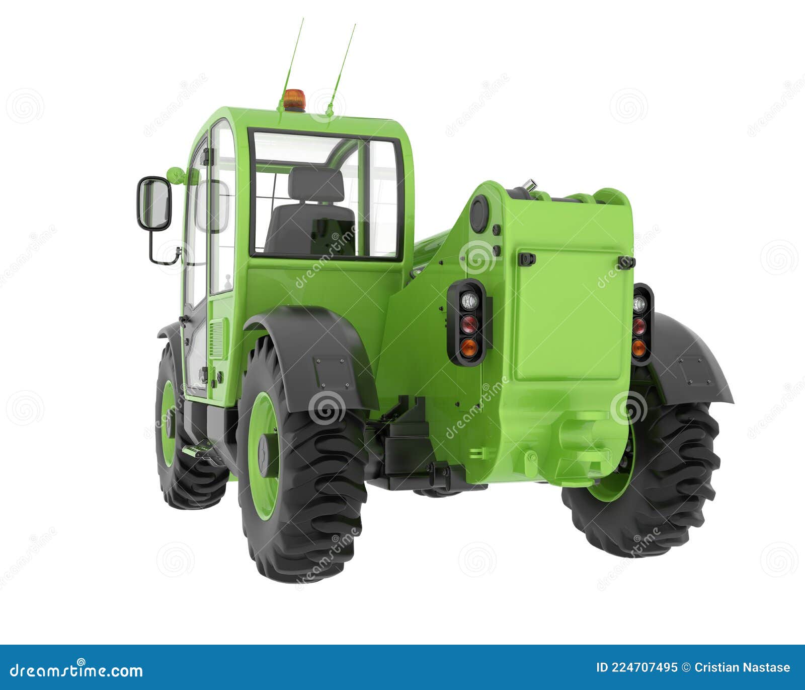 Telehandler Isolated on Background. 3d Rendering - Illustration Stock ...