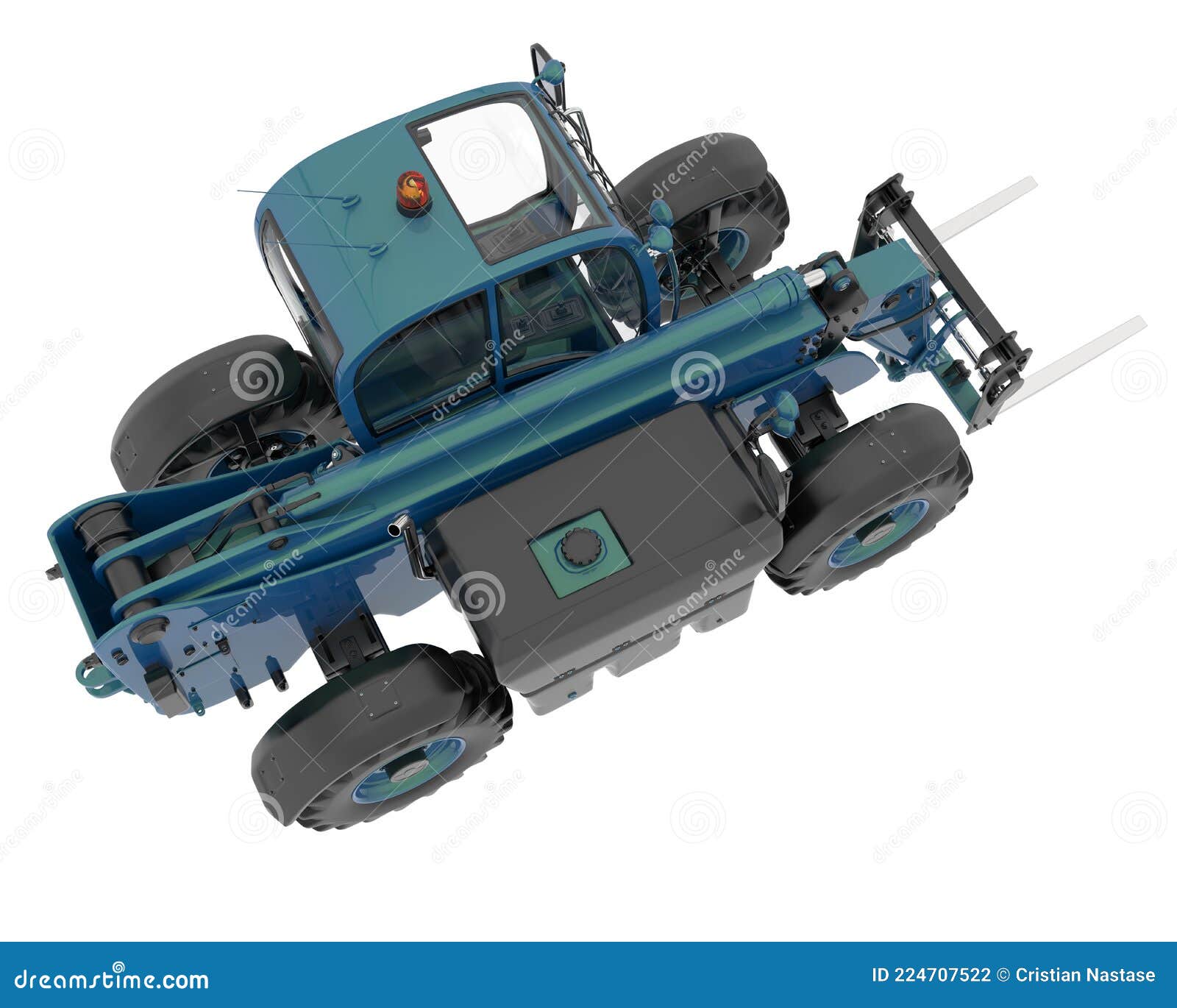 Telehandler Isolated on Background. 3d Rendering - Illustration Stock ...