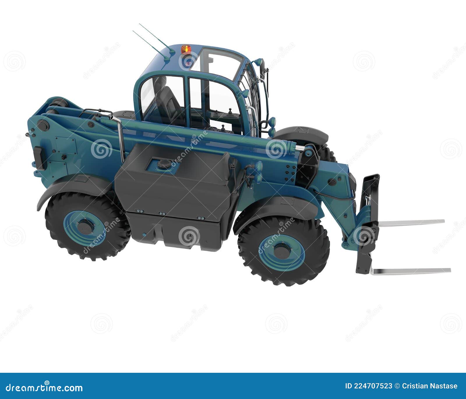Telehandler Isolated on Background. 3d Rendering - Illustration Stock ...