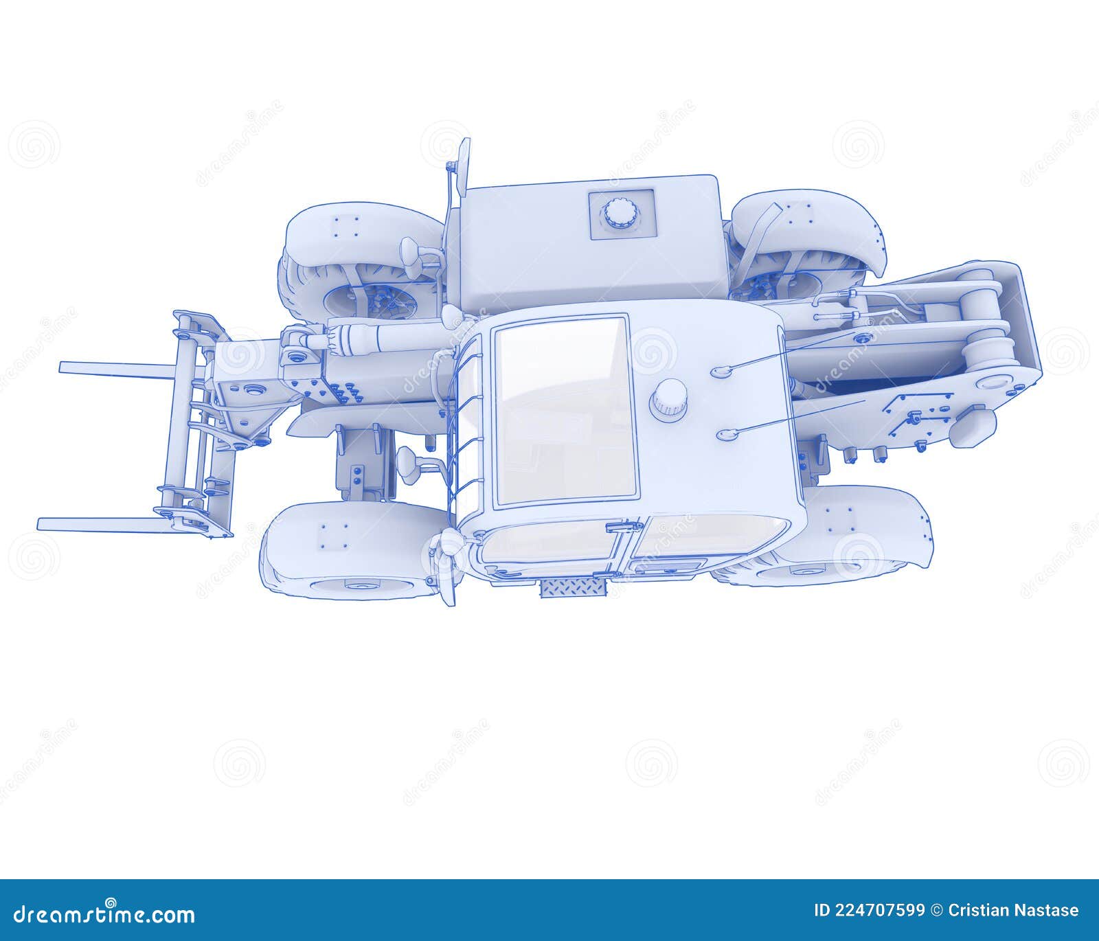 Telehandler Isolated on Background. 3d Rendering - Illustration Stock ...