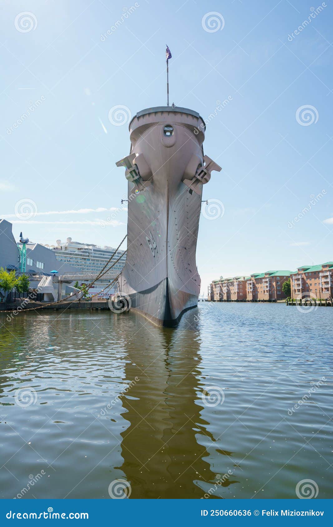 Image of the USS Wisconsin BB64 Battle Ship at Norfolk VA Editorial ...