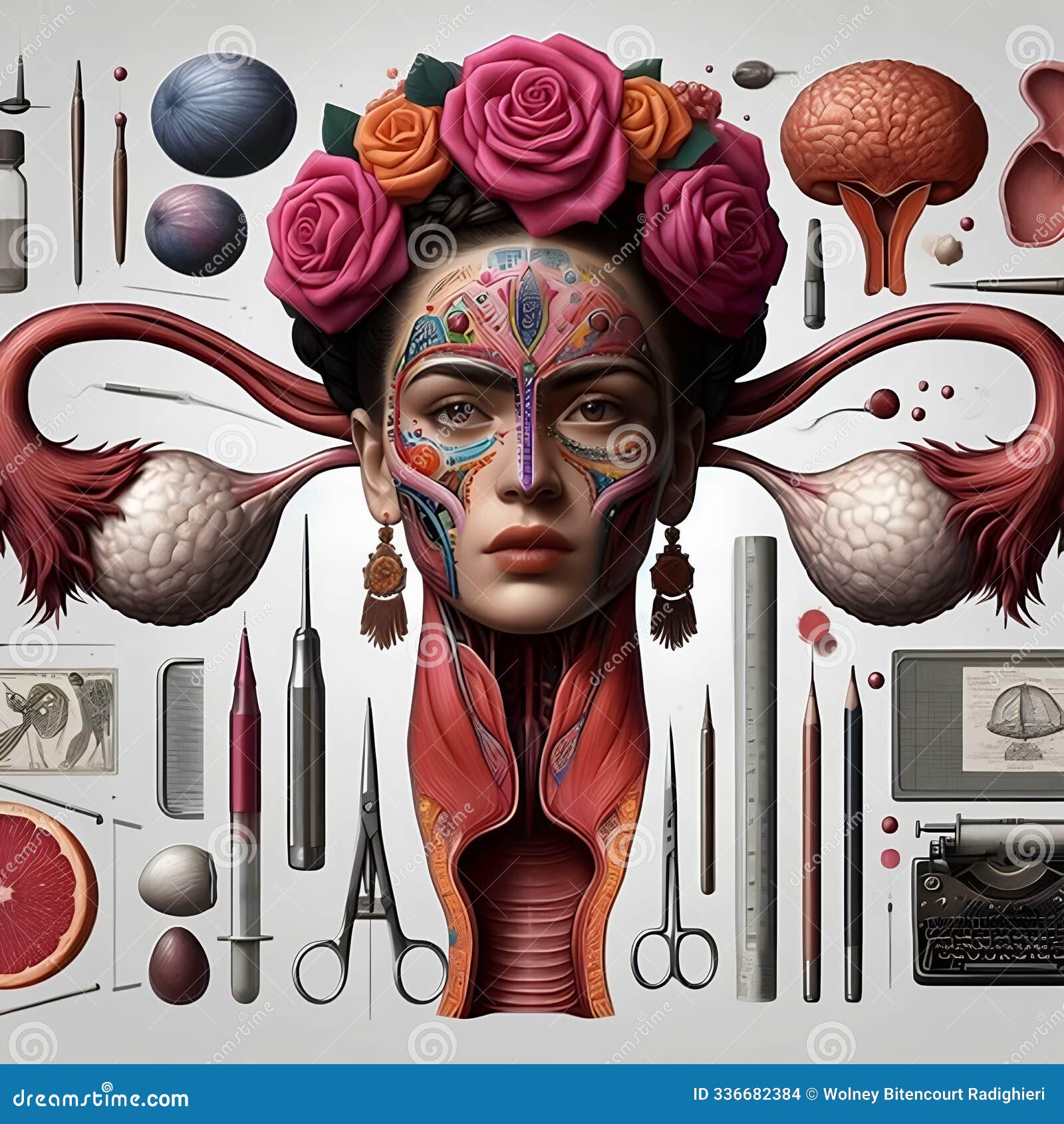 Image of a Uterus in Artistic Version Stock Illustration - Illustration ...