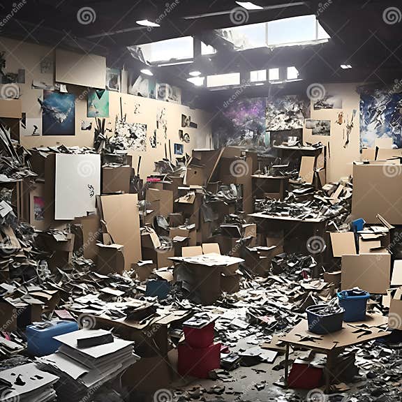 Image of Various Messiest Workshop Fully Filled with All Kind of ...