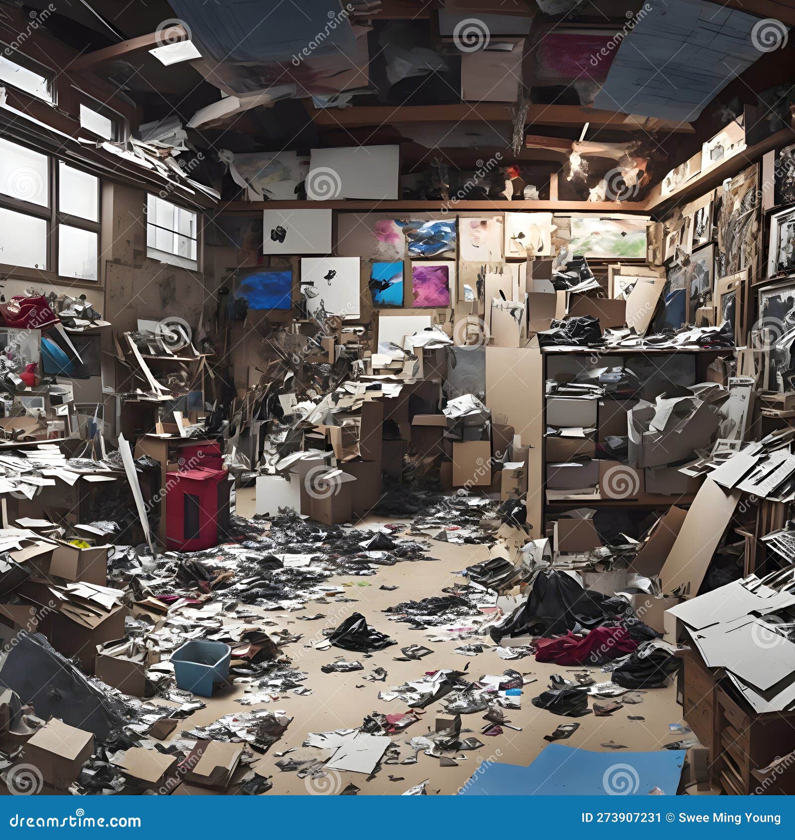 Image of Various Messiest Workshop Fully Filled with All Kind of ...