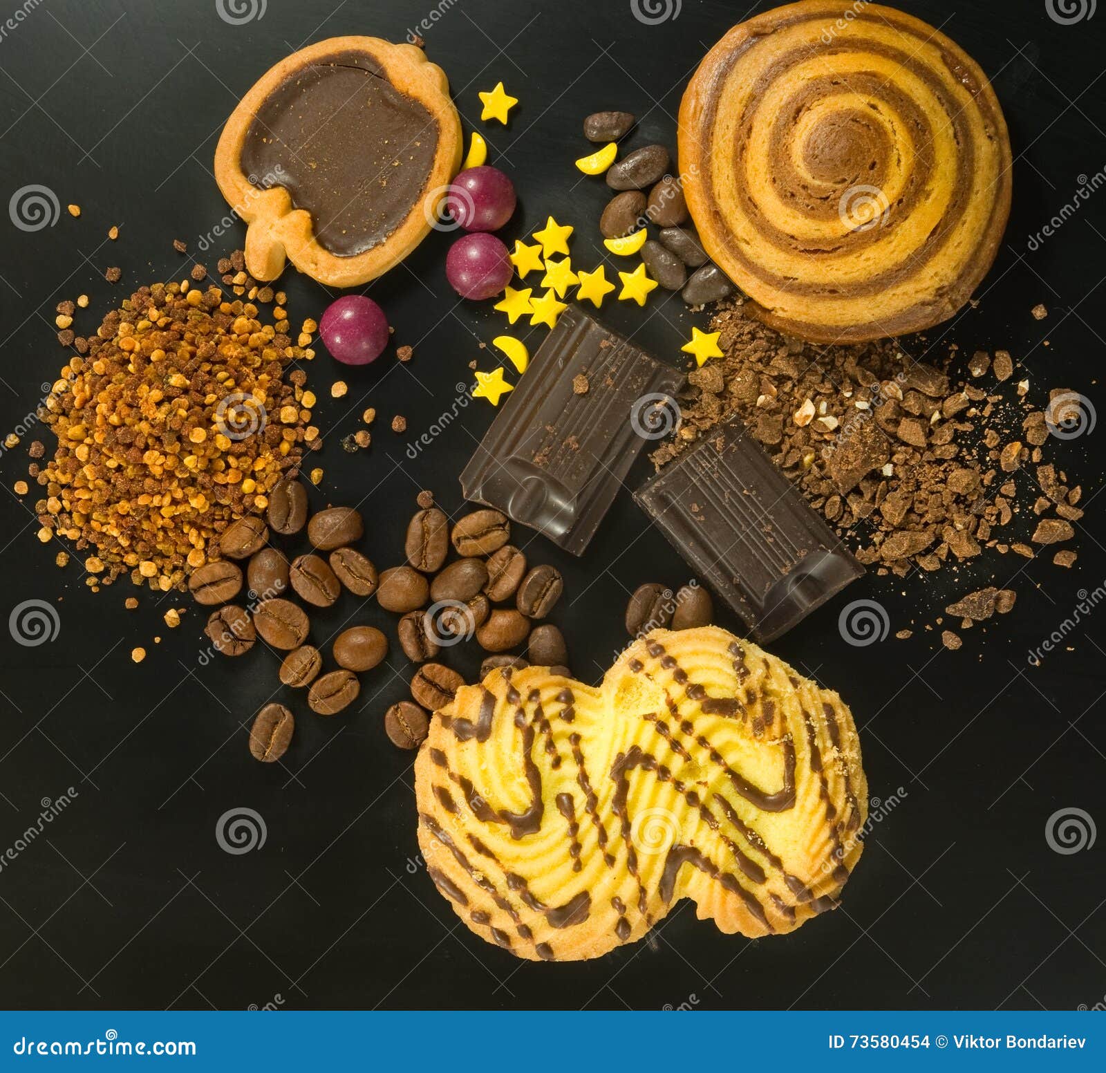 Image of Various Sweets Closeup Stock Photo - Image of brown, grains ...