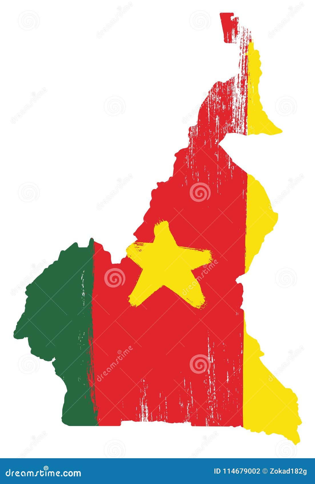 Cameroon Flag & Map Vector Hand Painted with Rounded Brush Stock Vector ...