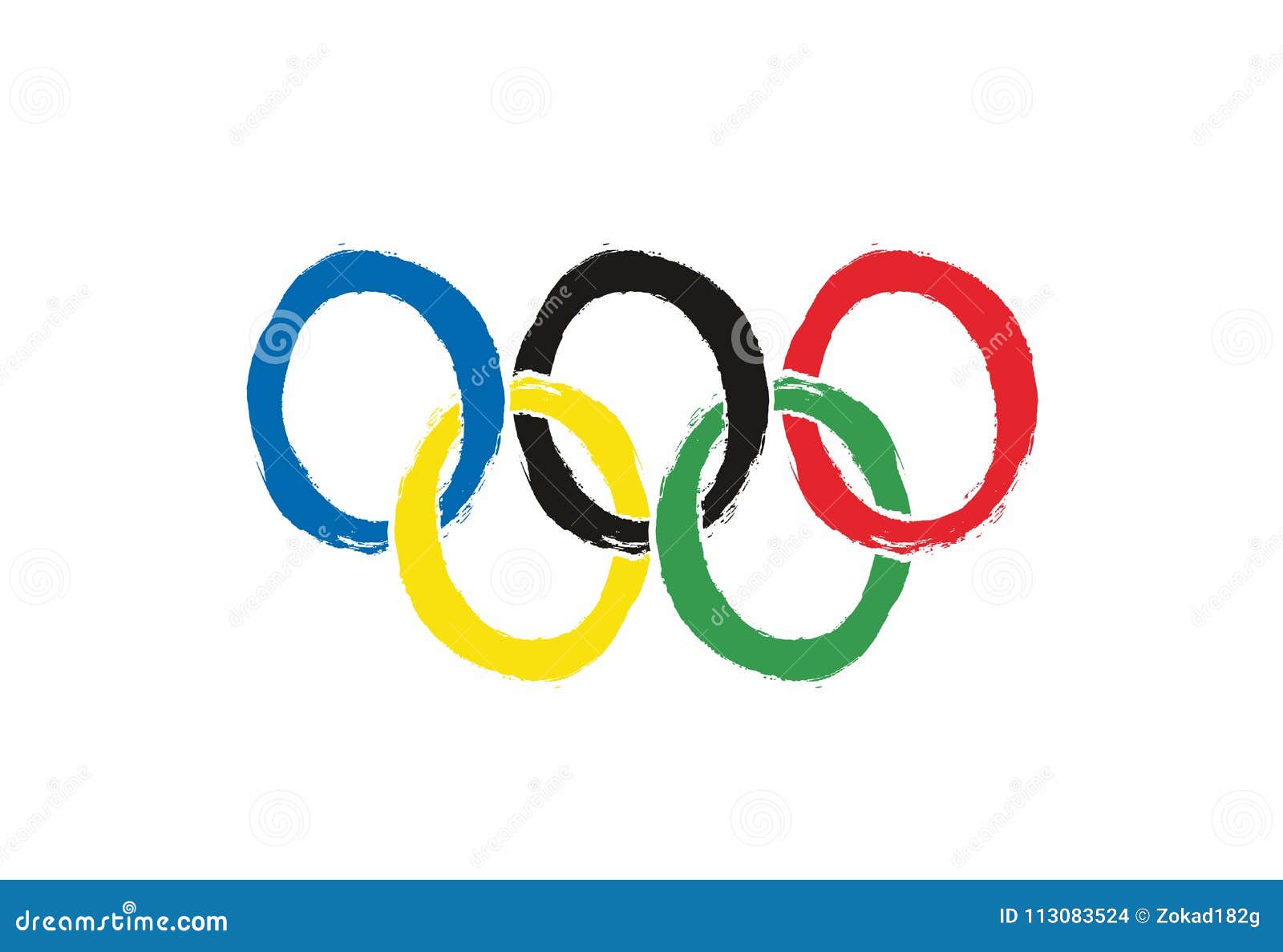 Olympic Games Flag Vector Hand Painted with Rounded Brush Stock Vector ...
