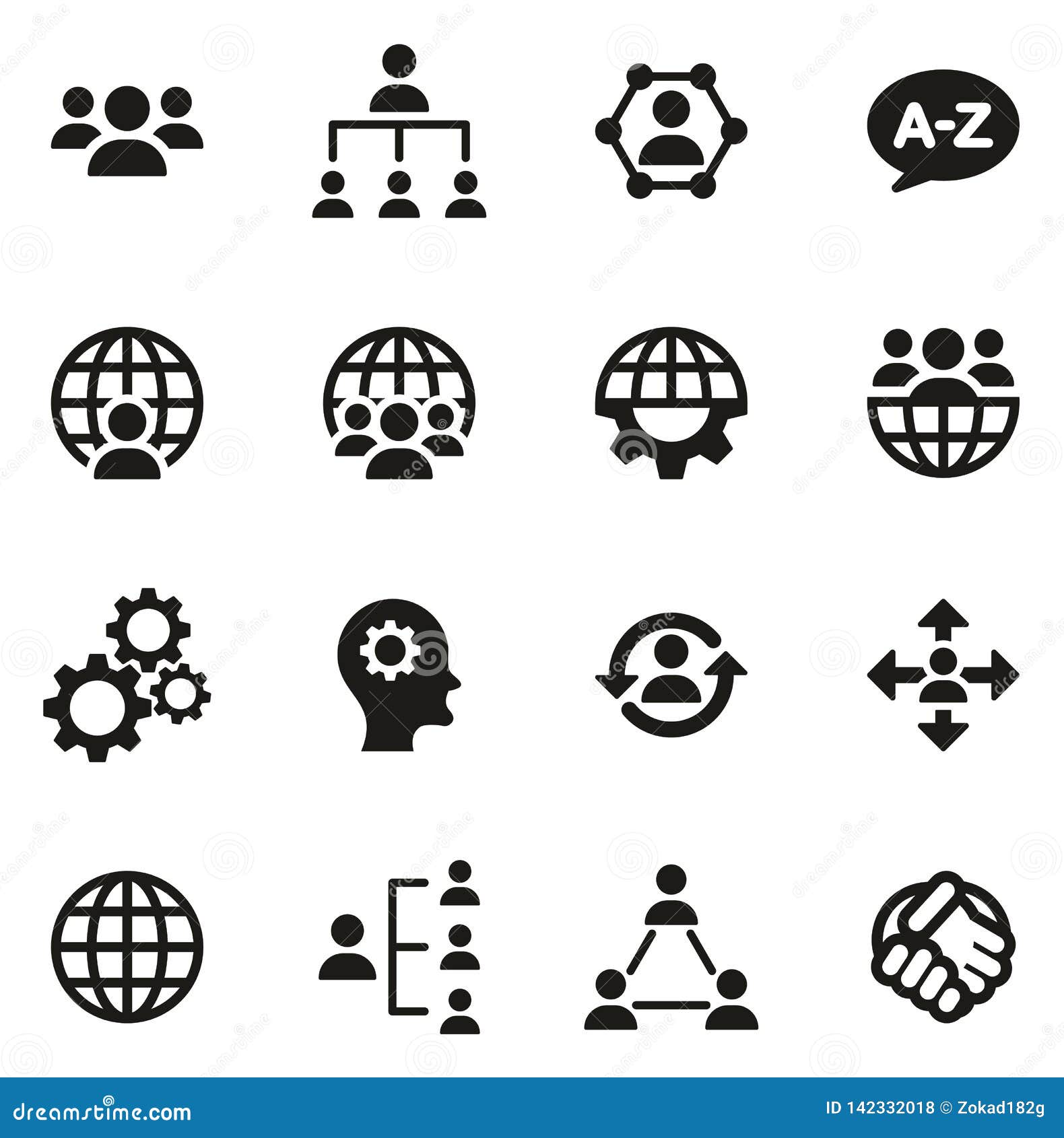 Organization or Structure Icons Stock Vector - Illustration of globe ...