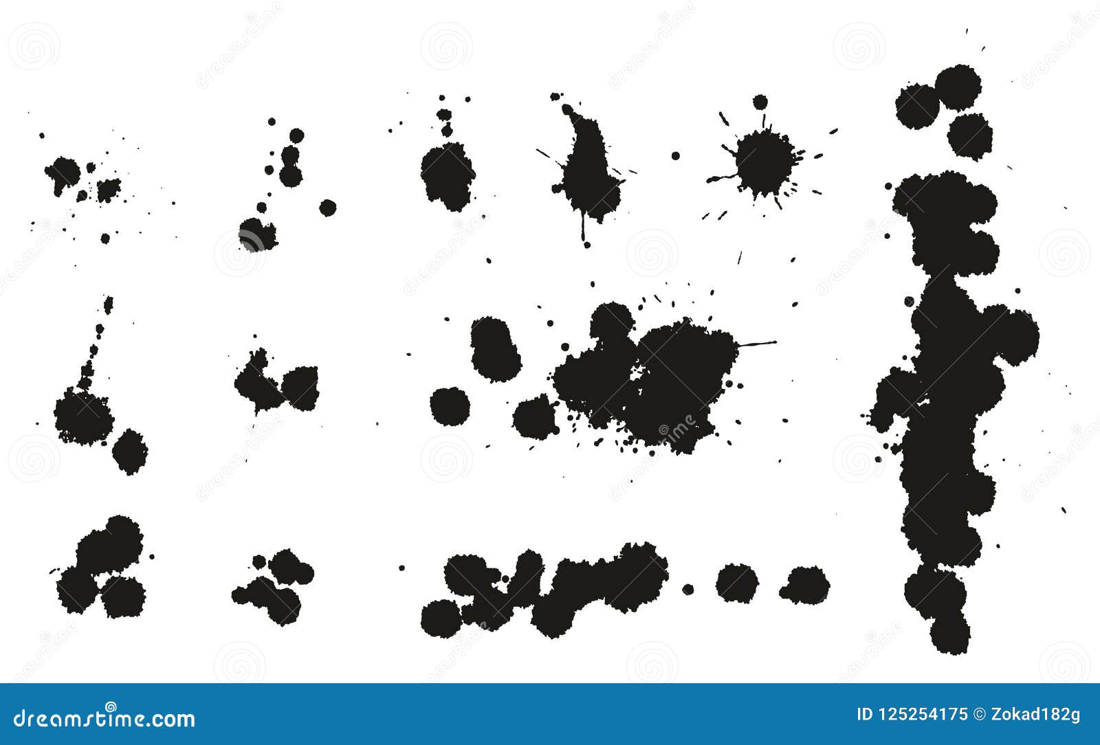 Paint Splatter Dots, Splashes & Backgrounds Set 02 Stock Vector ...