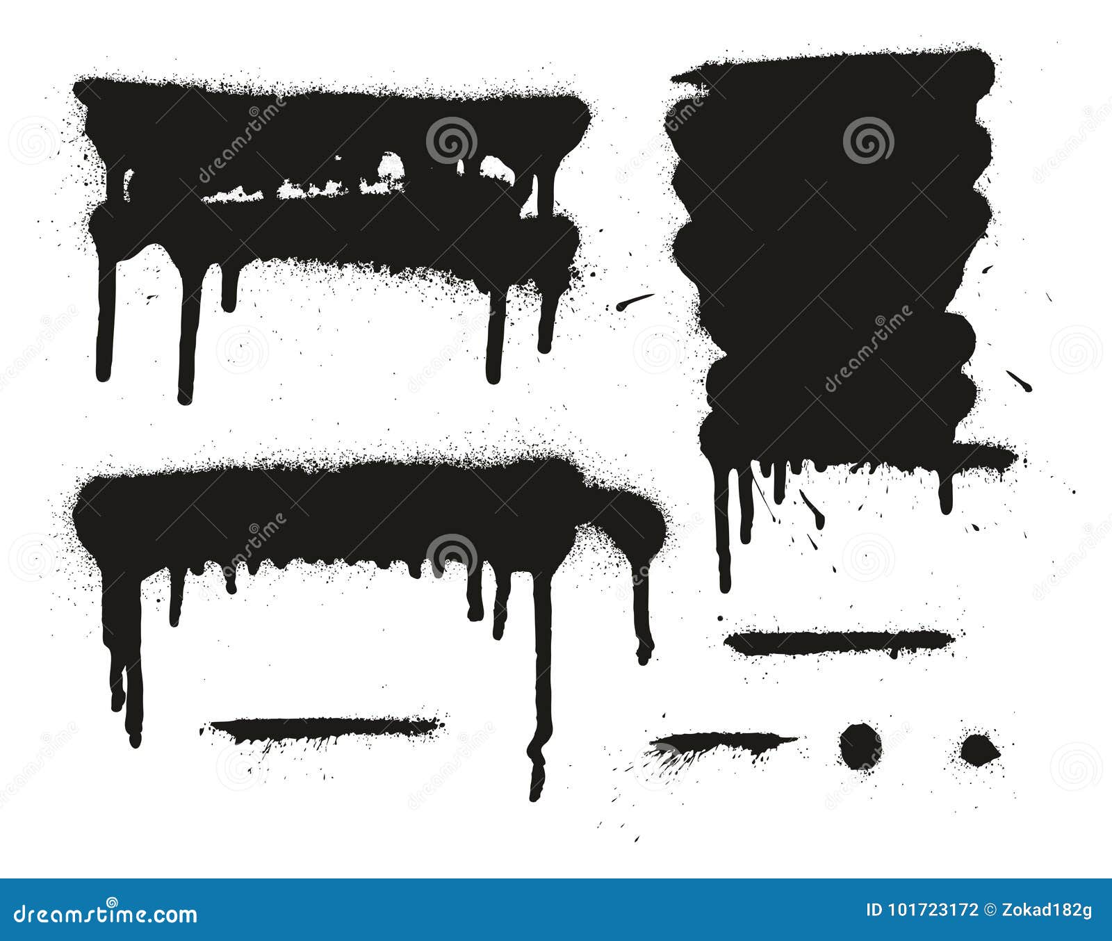 Spray Paint Abstract Vector Backgrounds, Lines & Drips Set 14 Stock ...