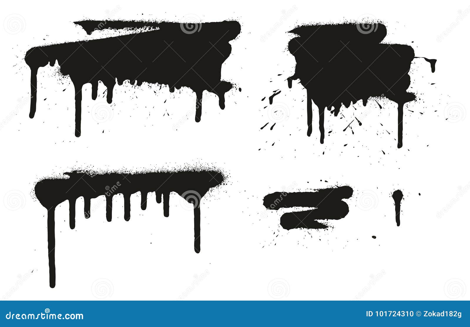 Spray Paint Abstract Vector Backgrounds, Lines & Drips Set 08 Stock ...