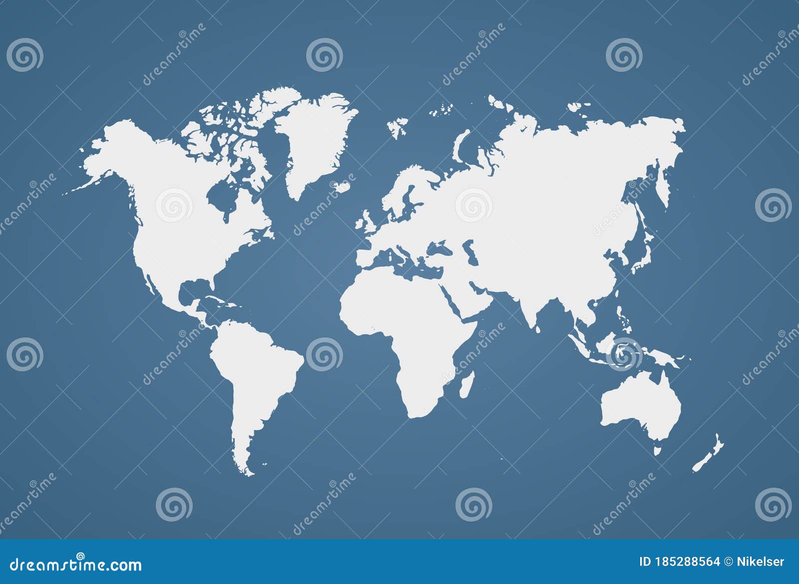 Image of a Vector World Map with a Colorful Blue Background. Vector ...