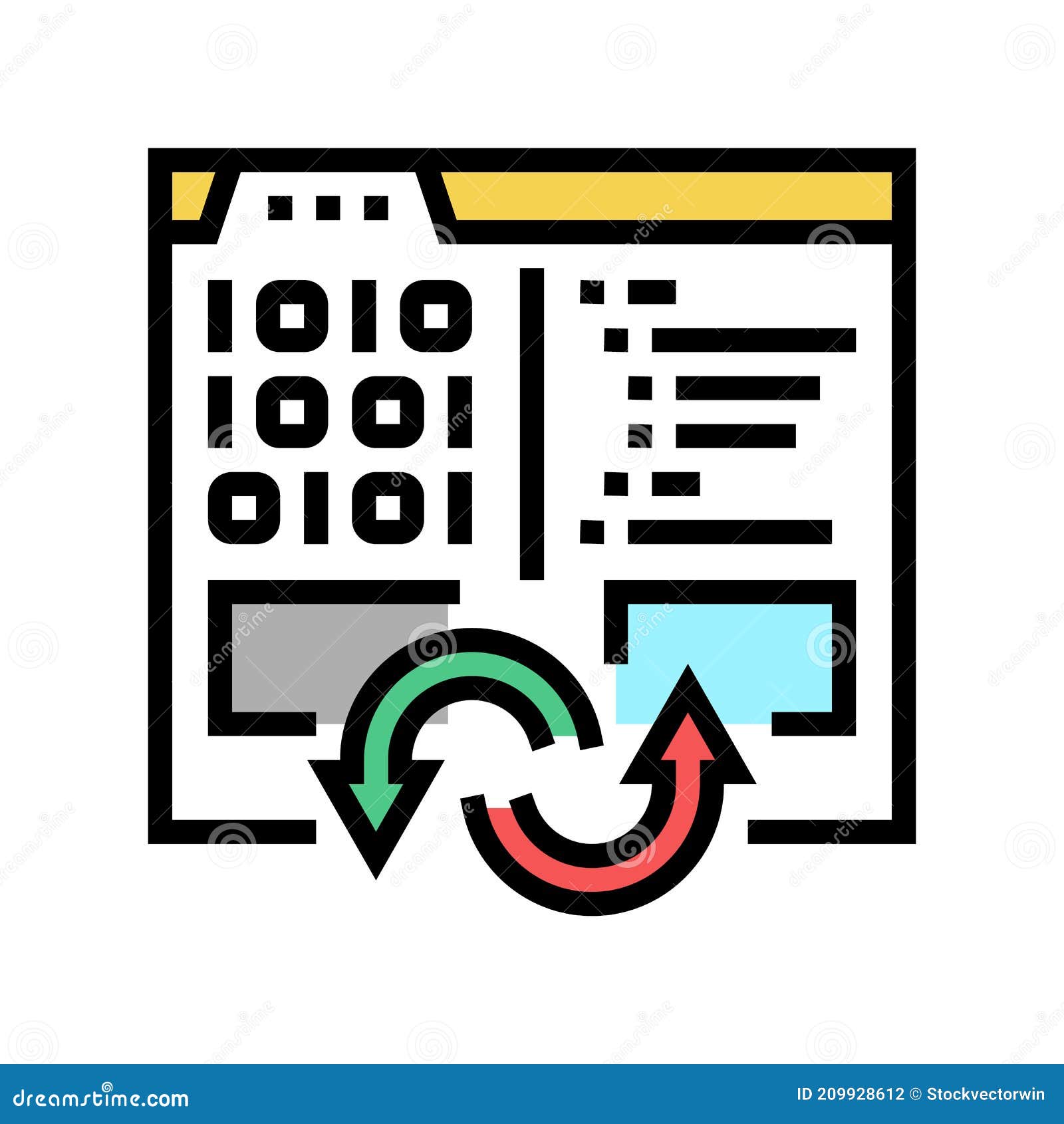 Image Vectorielle De L'icône De Couleur Du Convertisseur De Code De Programme Illustration de ...