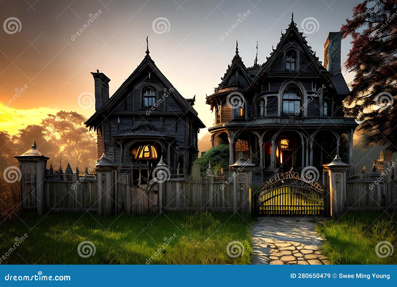Image of a Very Old Vintage Gothic Haunted Scary and Evil Abandoned ...