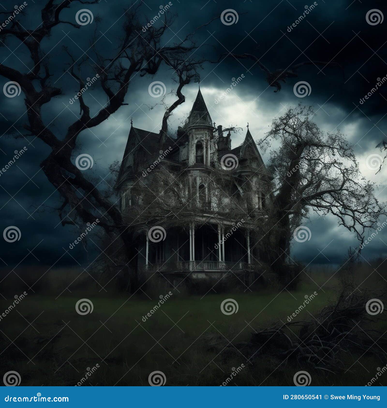 Image of a Very Old Vintage Gothic Haunted Scary and Evil Abandoned ...
