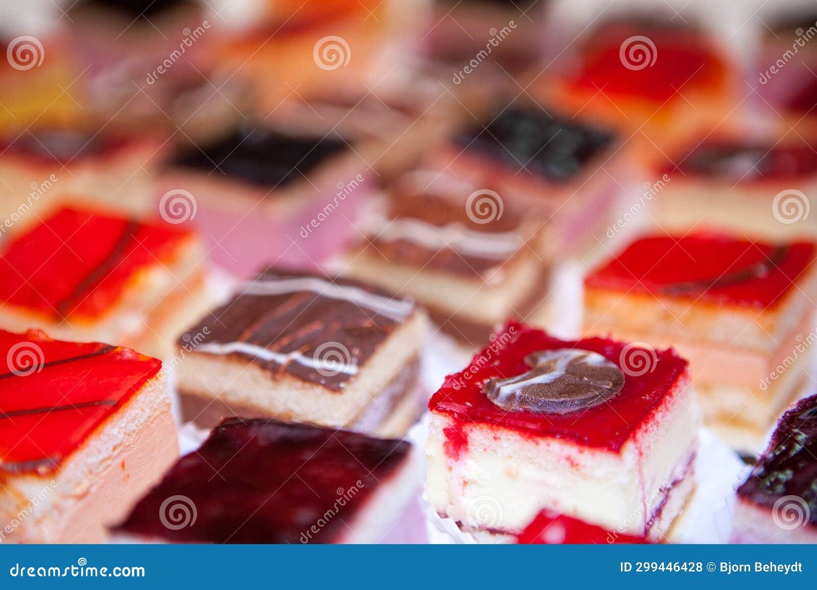 Confectionery Delight: Assorted Petit Fours Display Stock Photo - Image ...