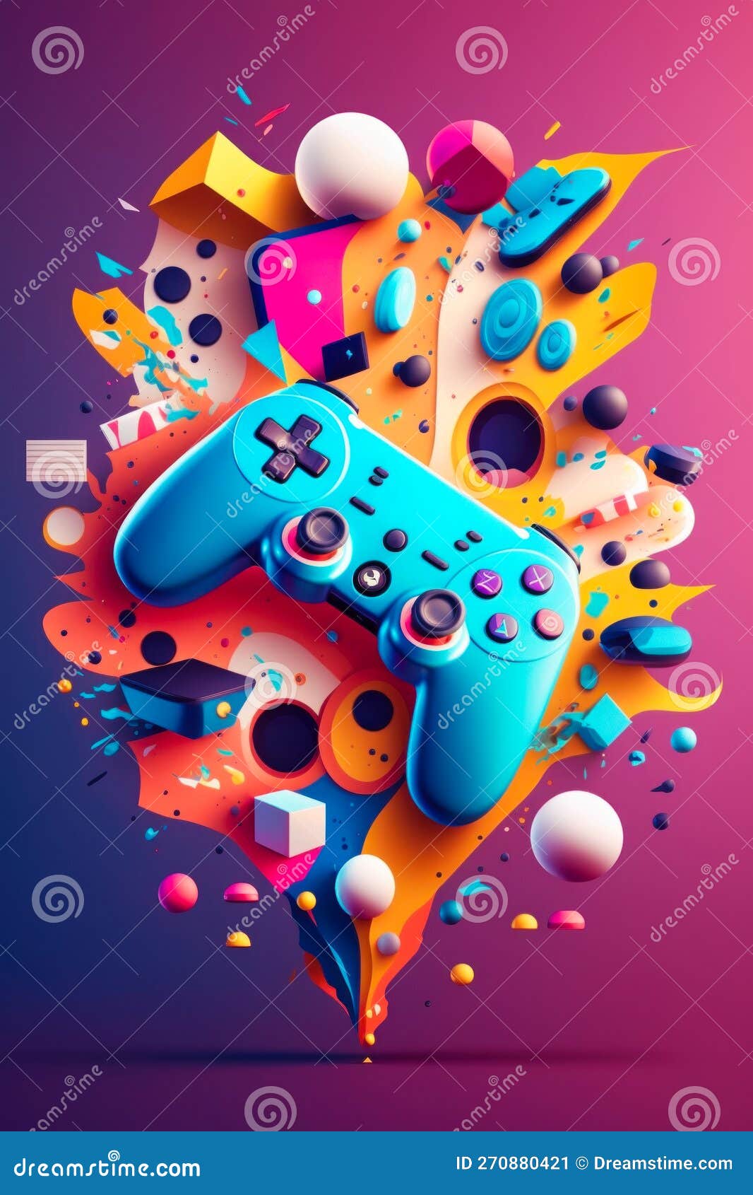 An Image of Video Game Controller. Generative AI Stock Illustration ...