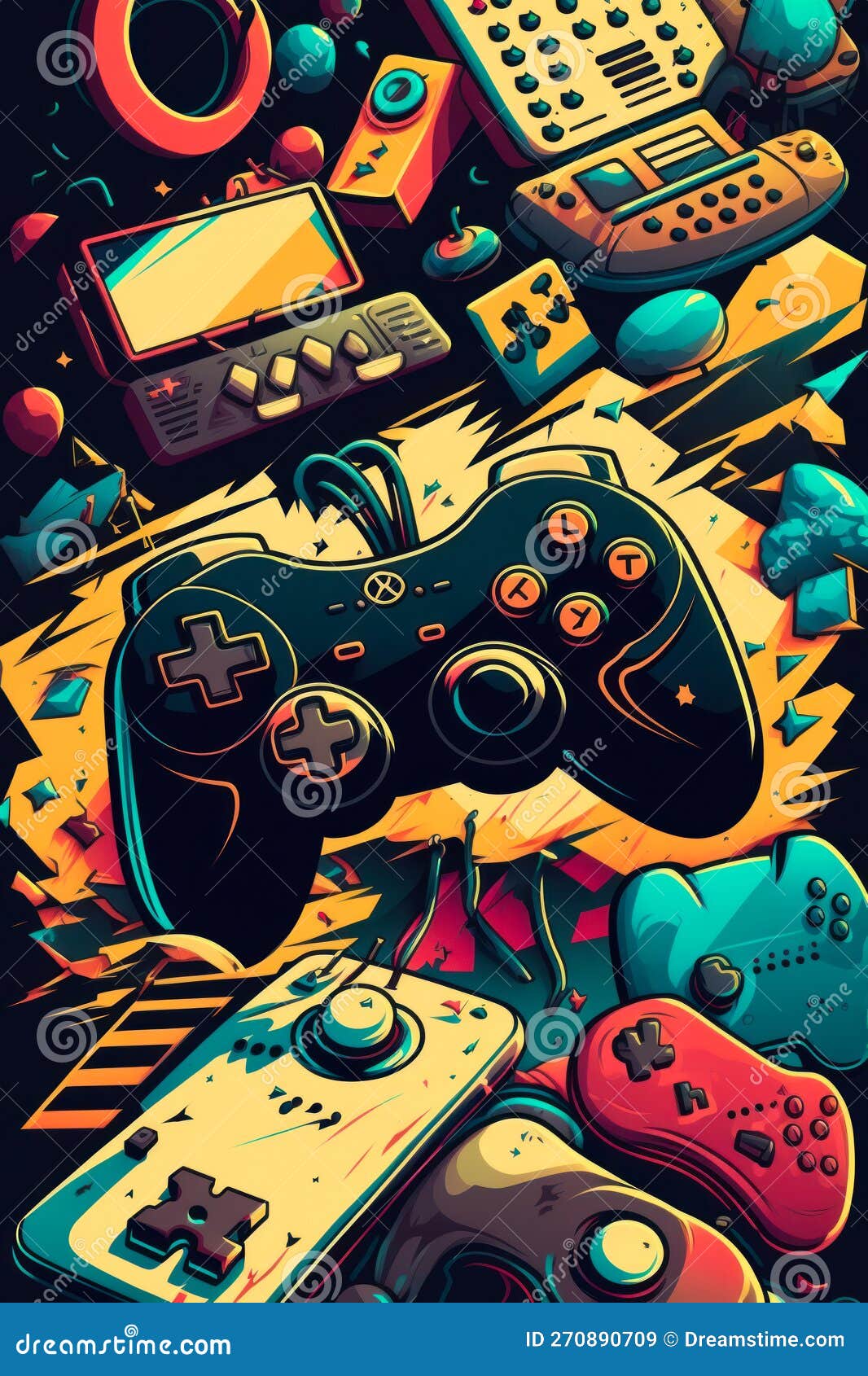 An Image of Video Game Controller. Generative AI Stock Illustration ...