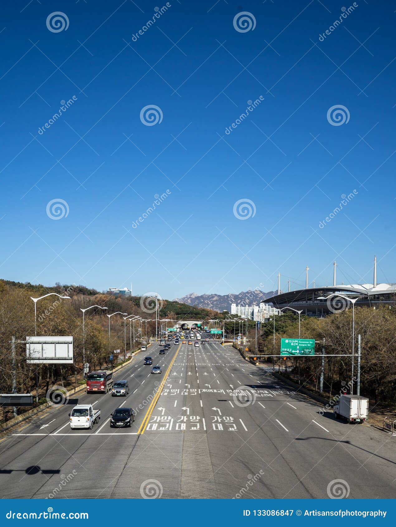 View down the freeway stock image. Image of transportation - 133086847